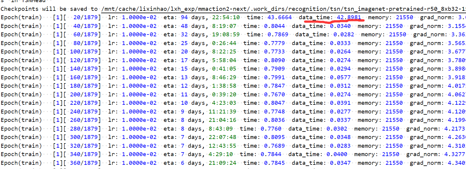 The `data_time` is much bigger in the 1.x version · Issue #2200 · open-mmlab/mmaction2 · GitHub