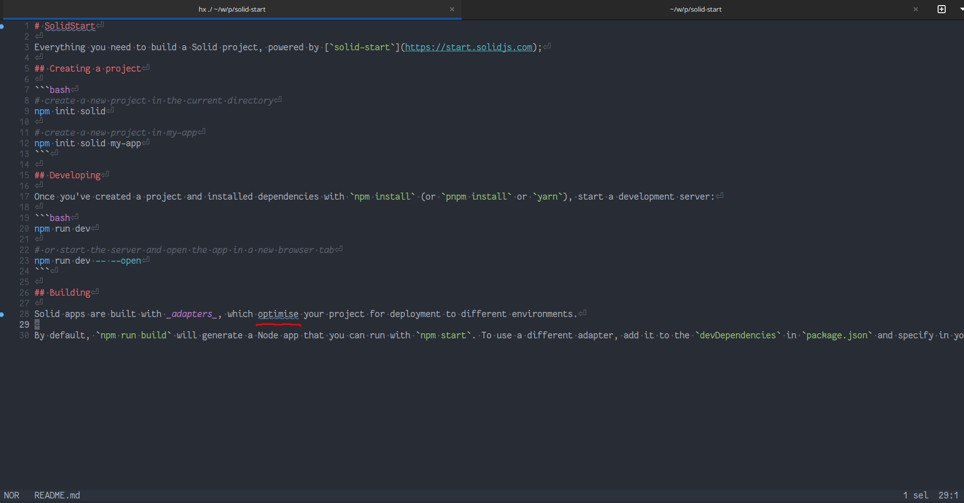 Spelling Issue In The Template Project · Issue 379 · Solidjs Solid Start · Github