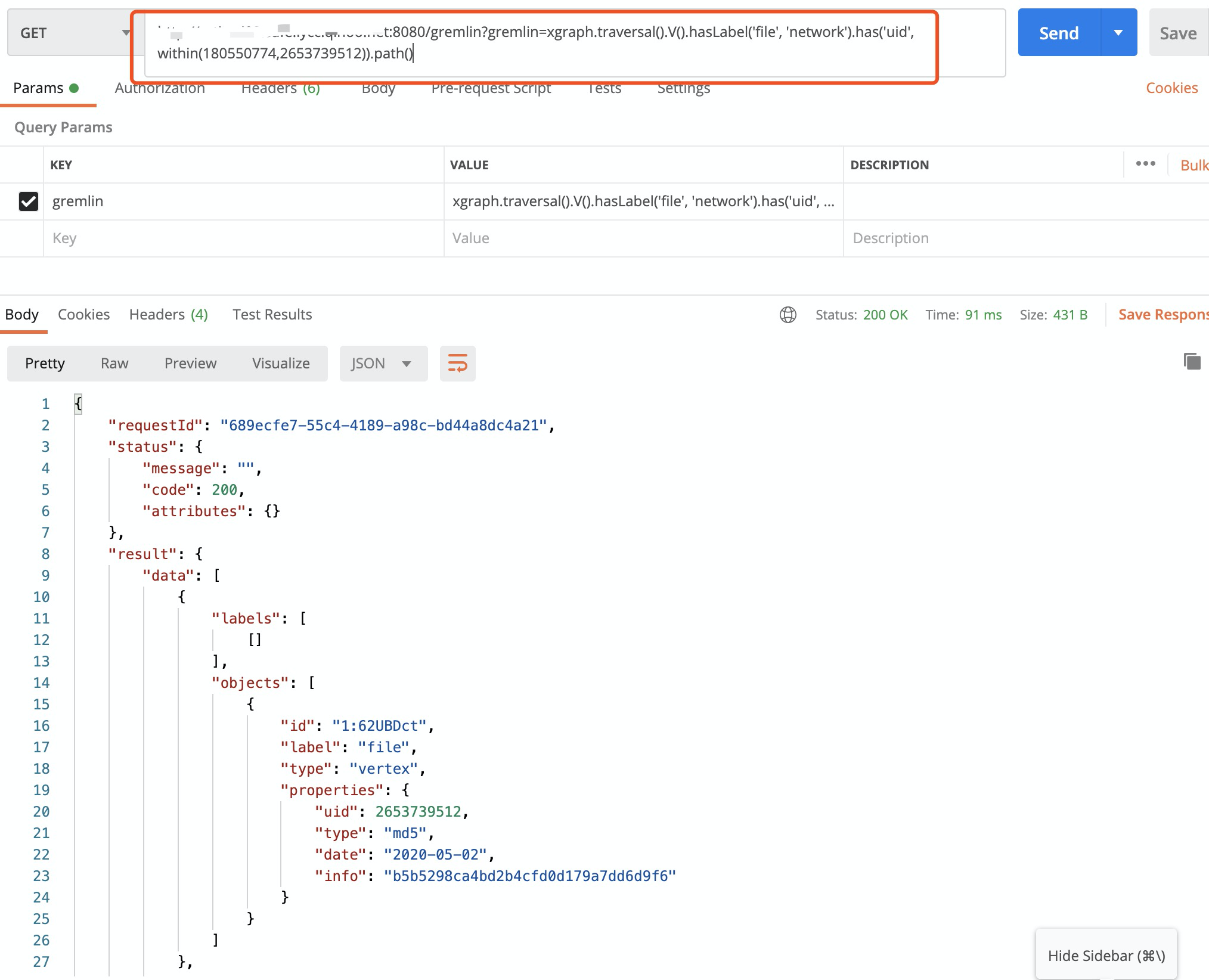 [查询异常]post请求进行gremlin 查询异常 （rocksdb存储后端） · Issue #1331 · apache/incubator-hugegraph · GitHub