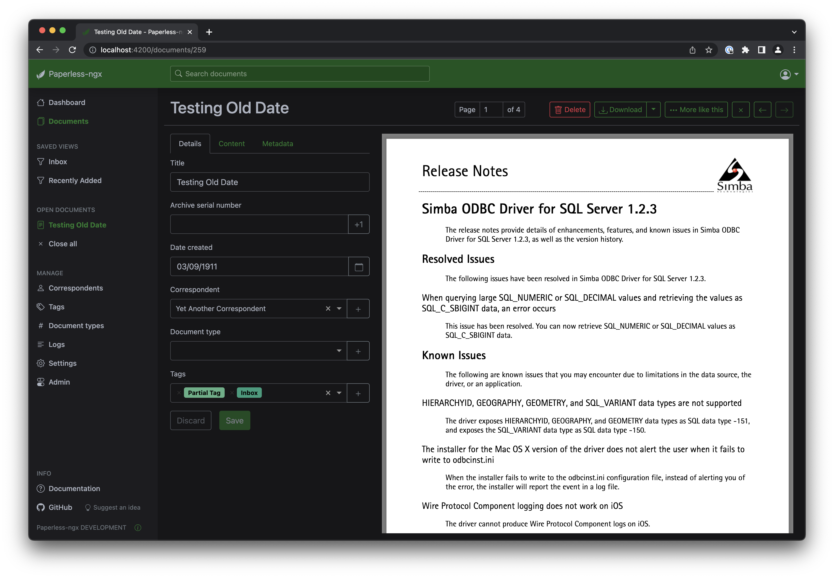 [BUG] 1.7.0 release broke all documents that have a creation date ...