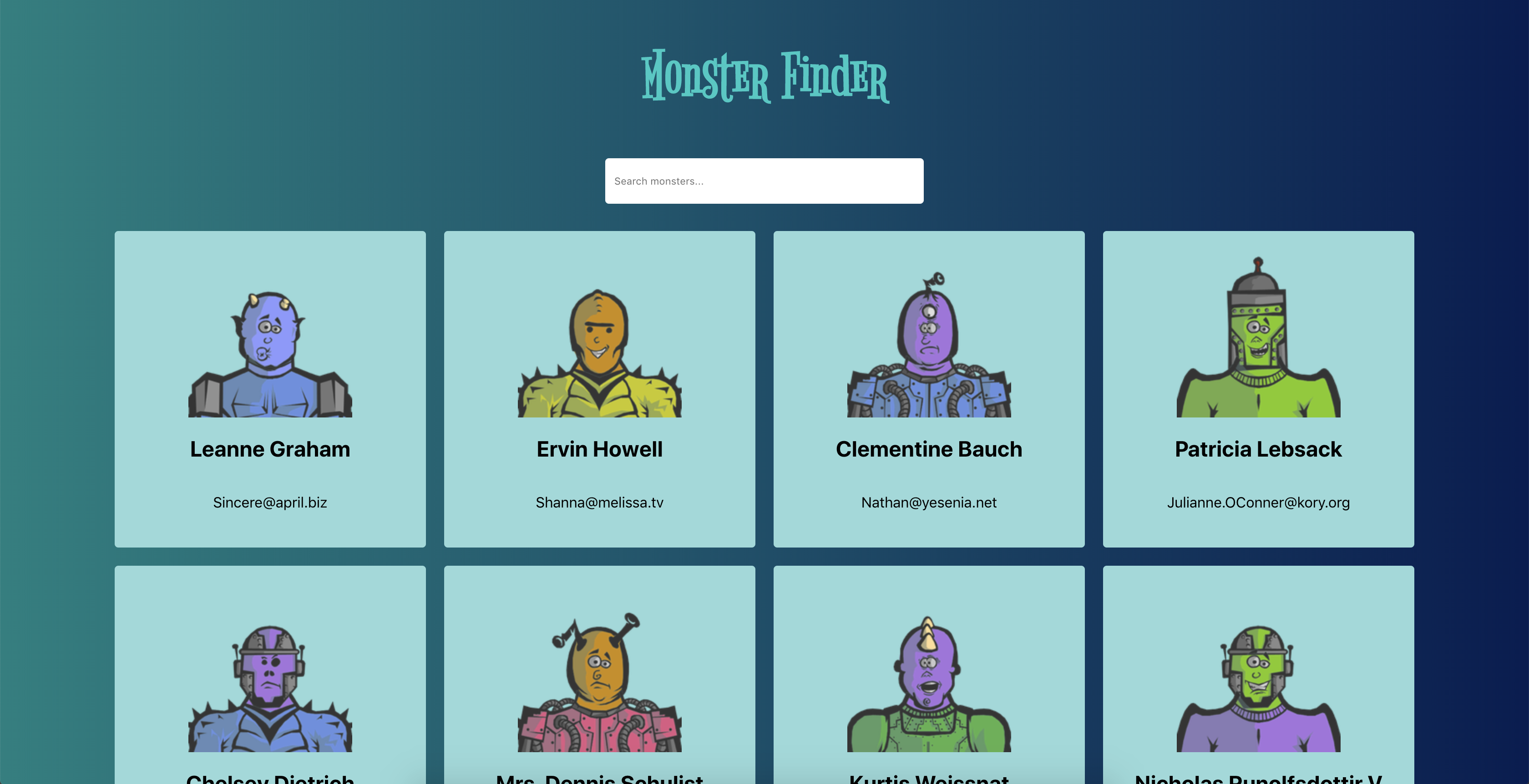 GitHub - ttcode10/monsterfinder: React app with fuzzy search