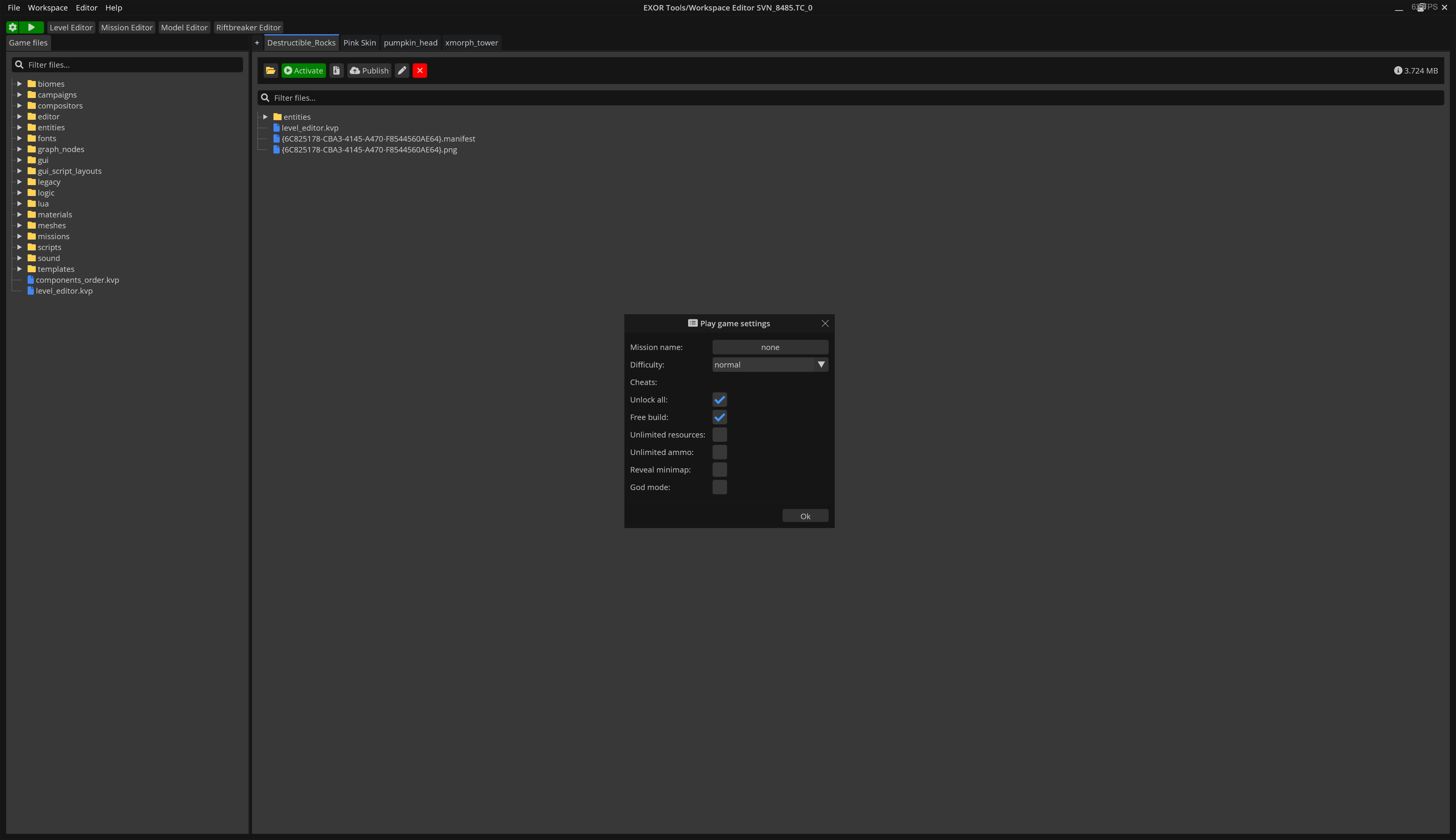 Add an option to start with cheats · Issue #238 · exorstudios/riftbreaker-tools · GitHub