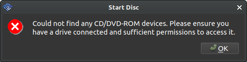 Could not find any CD/DVD-ROM devices. Please ensure you have a drive connected and sufficient ...