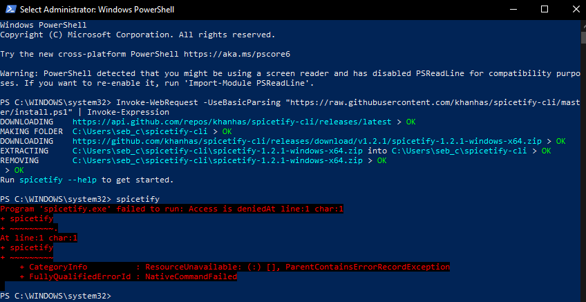 Can't install · Issue #494 · spicetify/cli · GitHub