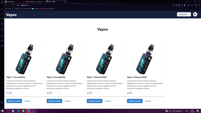 GitHub - Sxnty/vapex: coderhouse proyect for react course, ecommerce of vapes