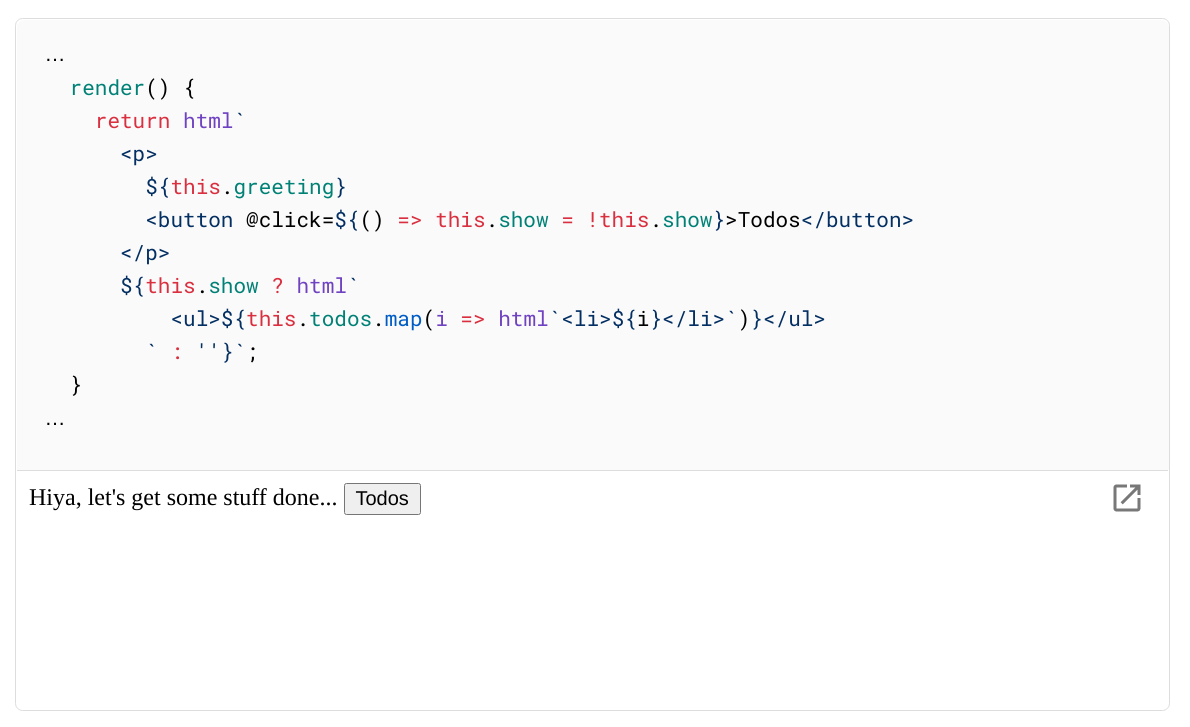 Unify styles of single/multi file inline examples · Issue #371 · lit ...