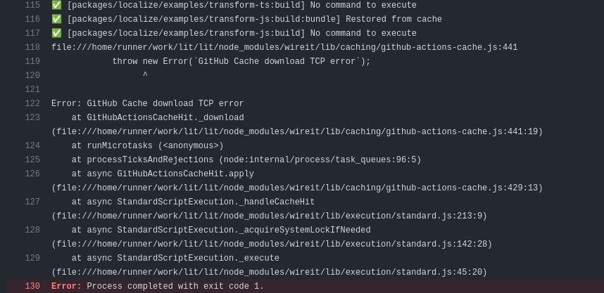 Guard against GitHub cache download TCP error · Issue #641 · google/wireit · GitHub