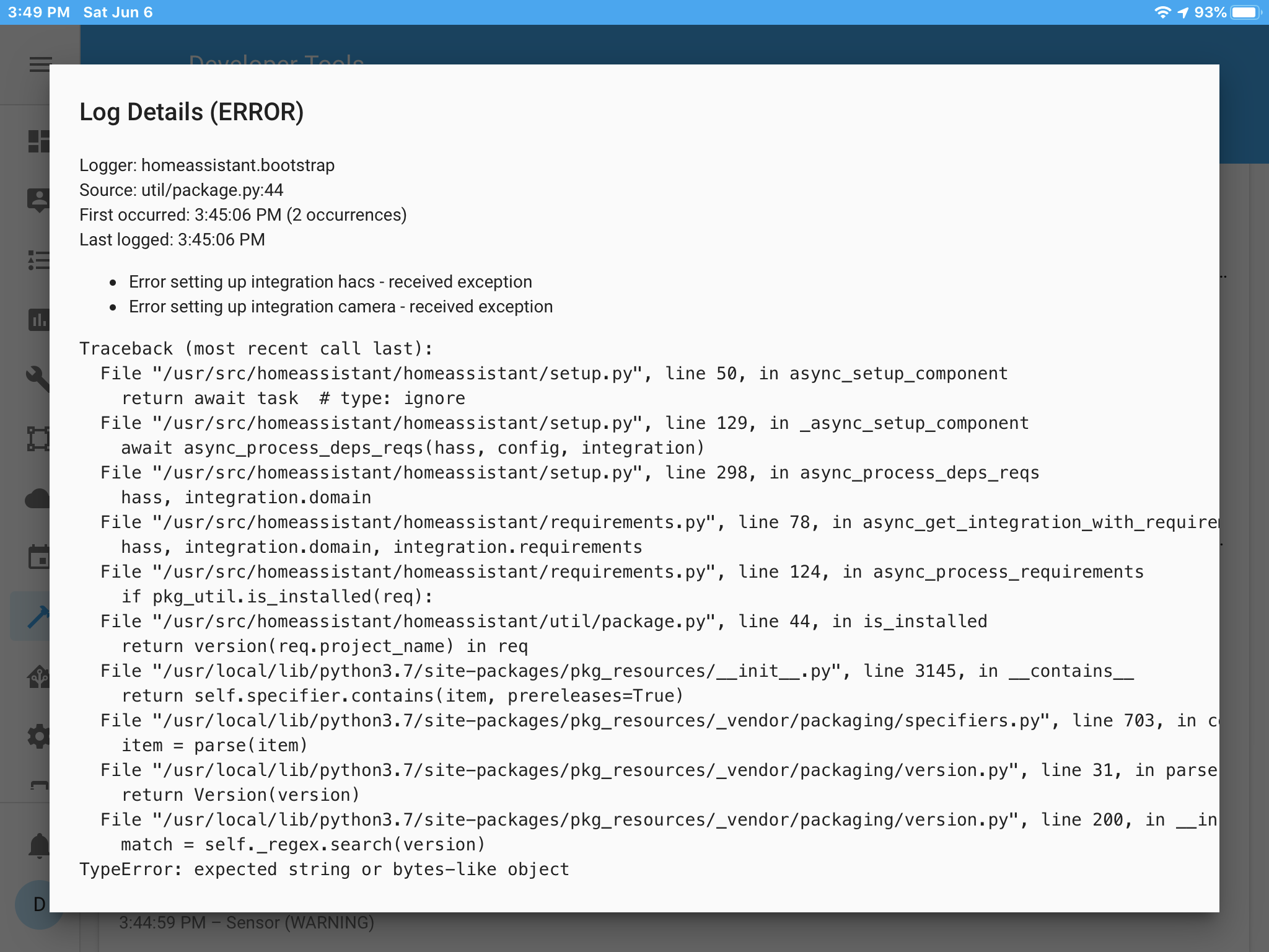 HACS not loading after 0.110.5 upgrade · Issue #36513 · home-assistant/core · GitHub