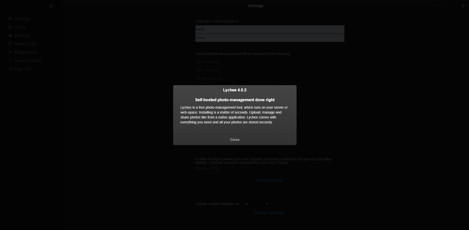 No screen to set the admin login and password · Issue #494 · LycheeOrg/Lychee · GitHub