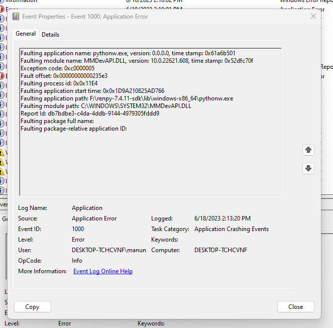 Reload application (SHIFT + R) crashing the application · Issue #4754 · renpy/renpy · GitHub