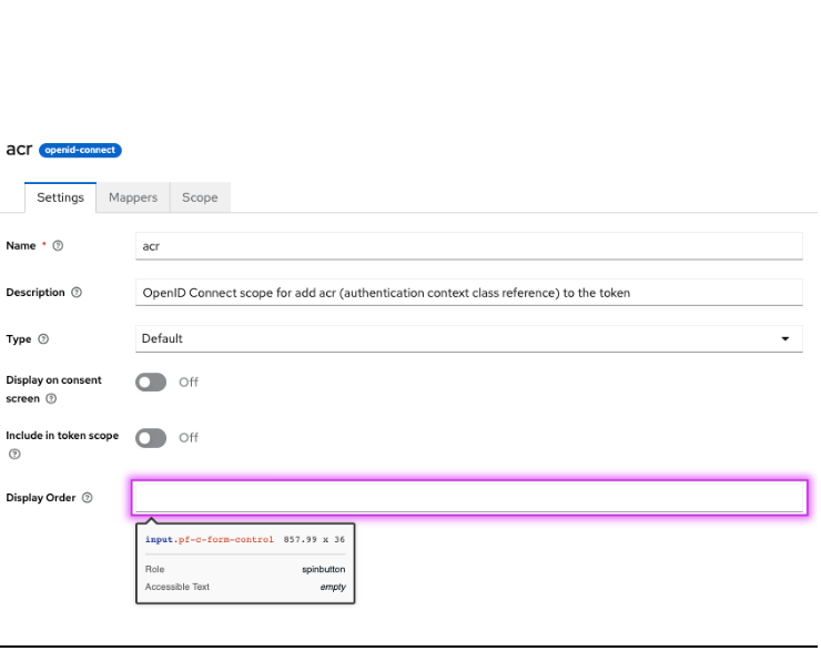 [Accessibility Review] Critical - Client scopes page issues · Issue ...