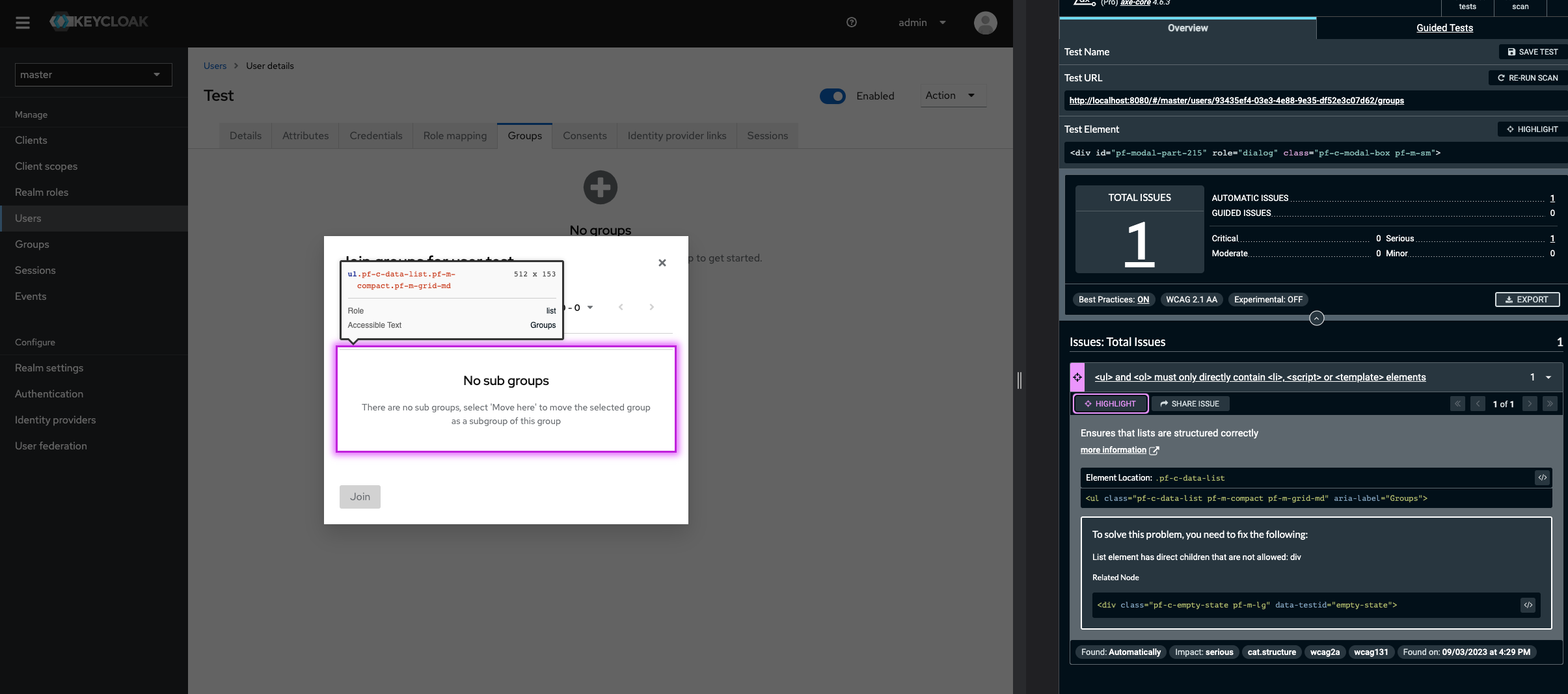 Accessibility/Clients List: Serious Issues · Issue #17786 · keycloak/keycloak · GitHub