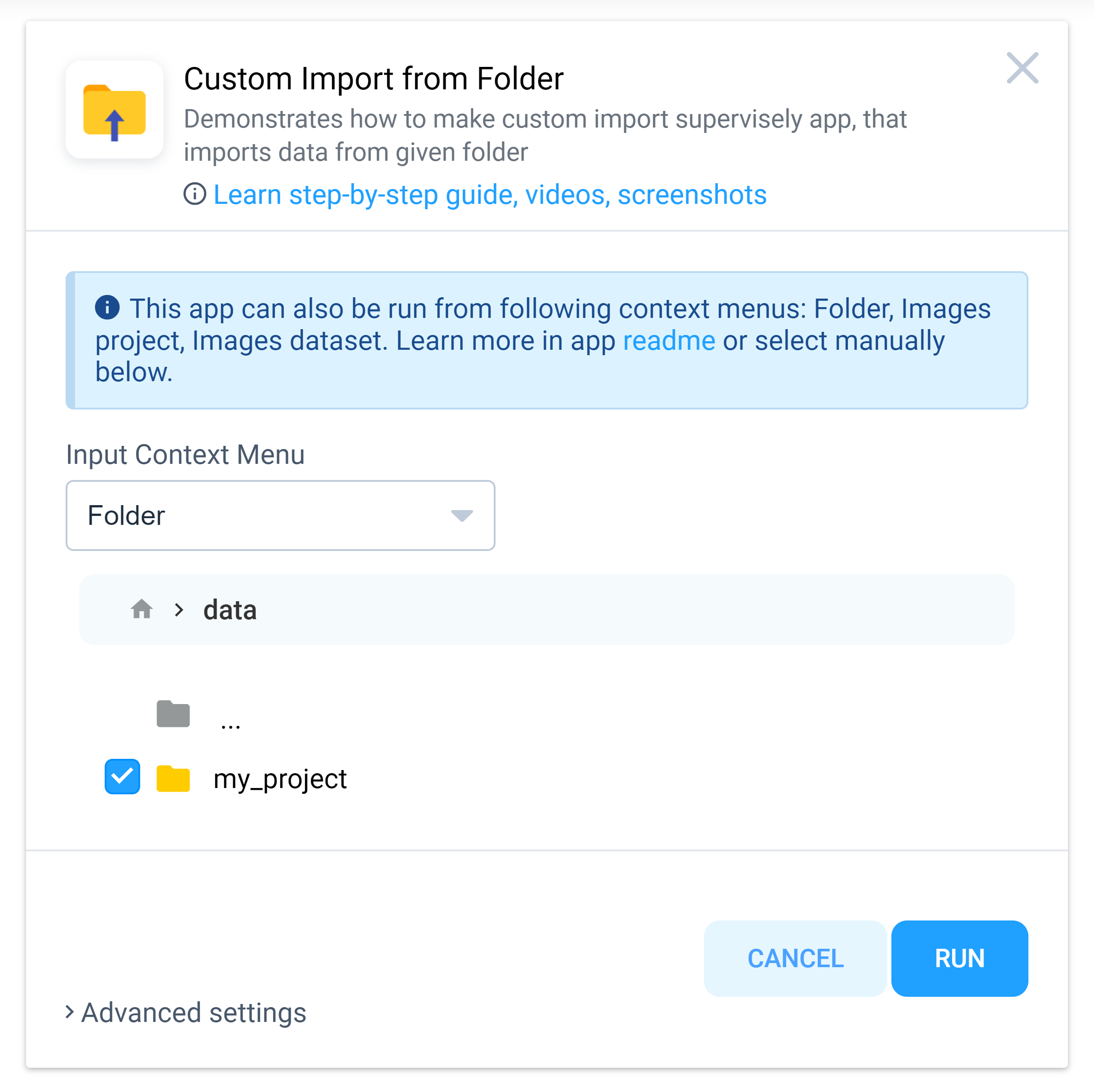 GitHub - supervisely-ecosystem/template-import-from-folder