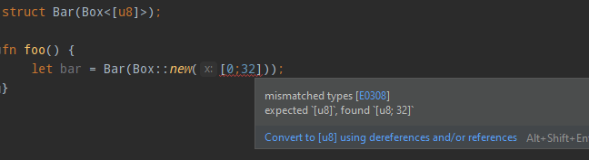 Uncorrect error "type mismatch" in arrays · Issue #5141 · intellij-rust/intellij-rust · GitHub