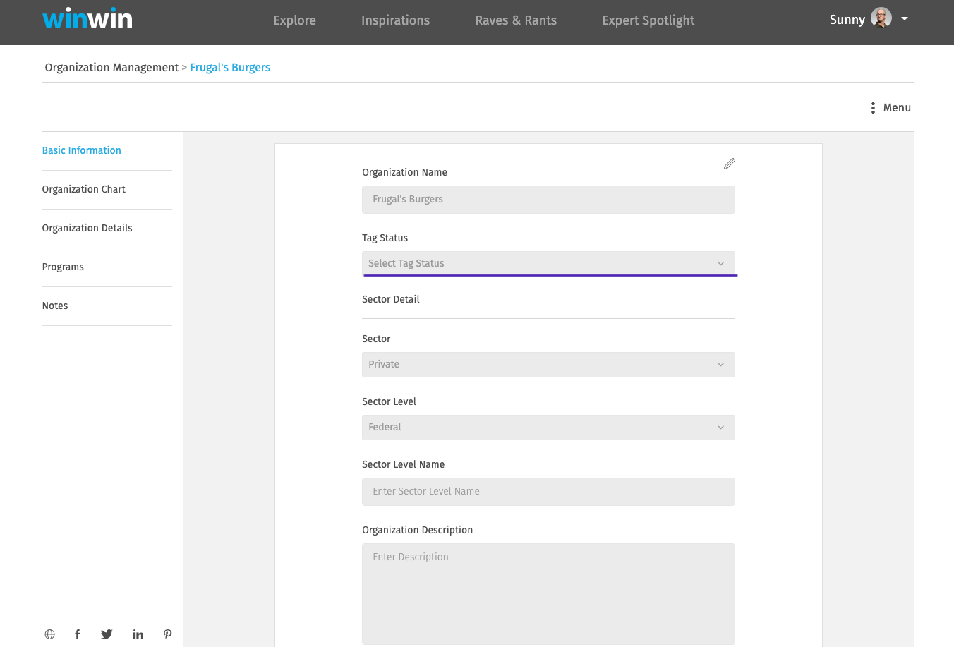 Organization Creation - Tag Status Assignment · Issue #265 · winwinwiki/winwin-frontend · GitHub