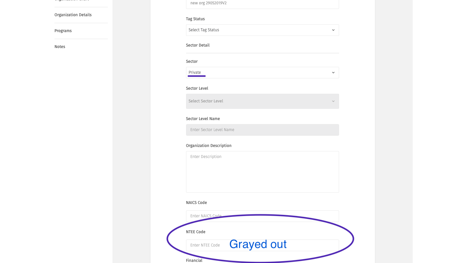 Organization Basic Information - Disable NTEE when Sector Chosen as Private · Issue #508 ...