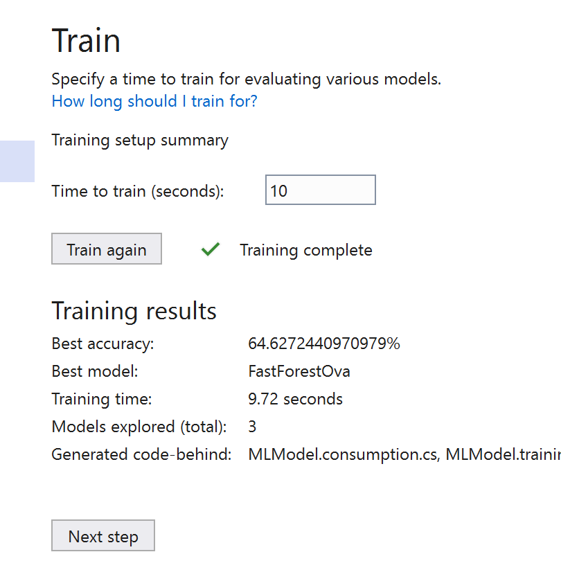 Train page - Cannot see the drop arrow for "Training setup summary" · Issue #1557 · dotnet ...