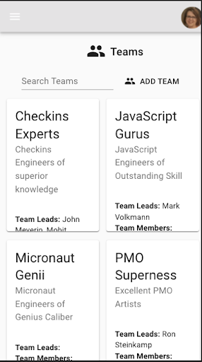 FE > Teams page on mobile needs improvement (M) · Issue #644 · objectcomputing/check-ins · GitHub