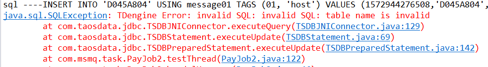 [invalid sql] failed to insert in batch using super table · Issue #674 · taosdata/TDengine · GitHub