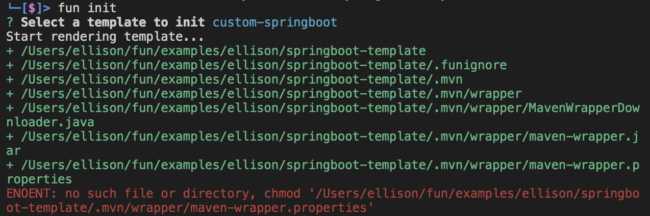 fun init custom-springboot 失败 · Issue #642 · alibaba/funcraft · GitHub