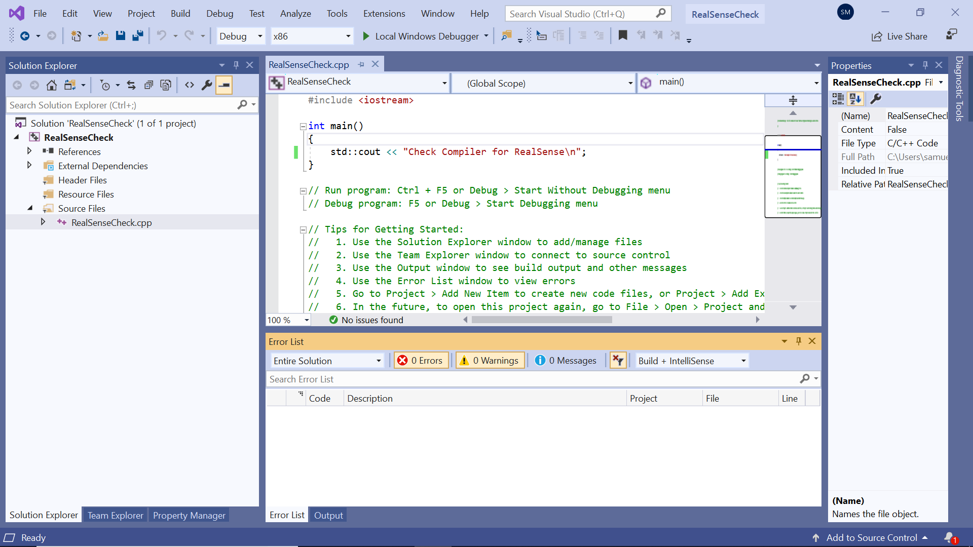 Intel RealSense Examples Fail to Compile in Visual Studio · Issue #4734 ...