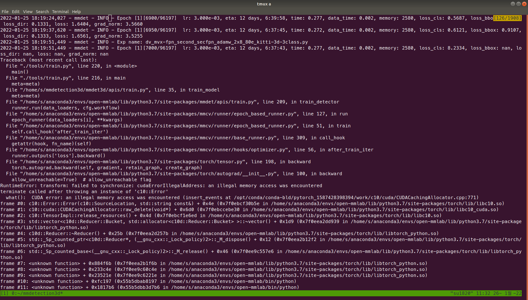 Training suddenly stopped · Issue #1191 · open-mmlab/mmdetection3d · GitHub