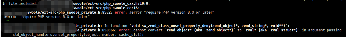 Ext Src Php Swoole Private H 95 2 Error Error Require Php Version 8 0 Or Later · Issue 4816