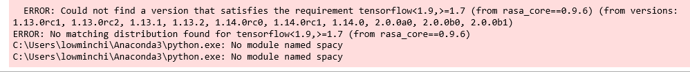 Could not find a version that satisfies the requirement tensorflow ...