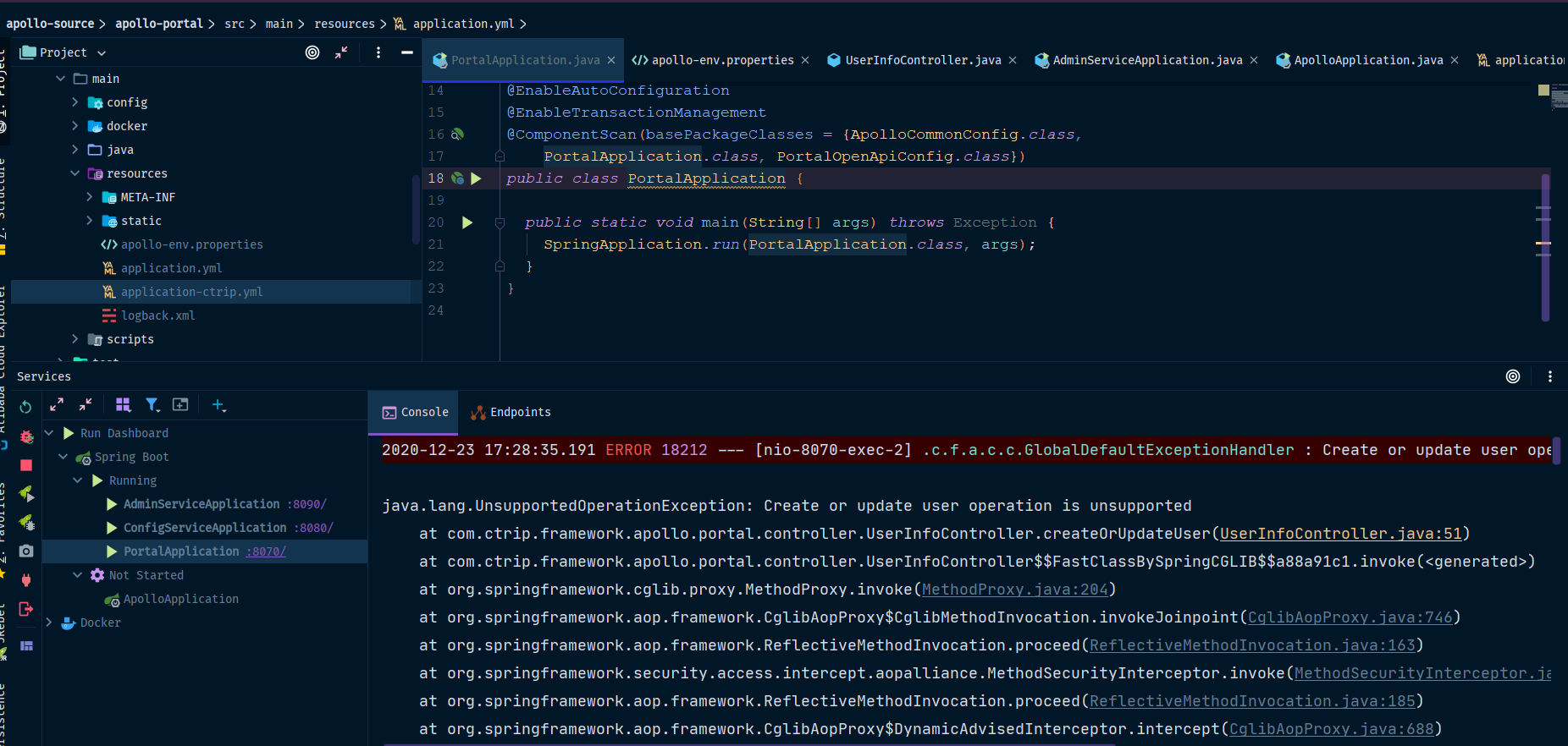 1.7.1版本portal在windows IDEA正常启动后访问8070端口直接登入且无法正常退出，无法创建用户 · Issue #3449 · apolloconfig/apollo ...