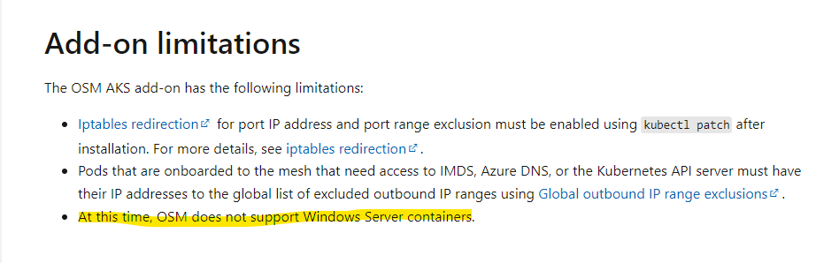 Does Open Service Mesh support Windows Container? · Issue #95166 ...