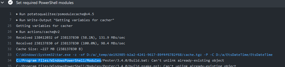 Restoring a cache throws an error on tar.exe · Issue #26 ...