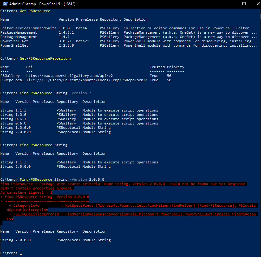 Find-PSResource error messages [needs design doc published] · Issue #1286 · PowerShell ...