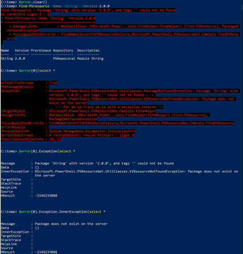 Find-PSResource error messages [needs design doc published] · Issue #1286 · PowerShell ...