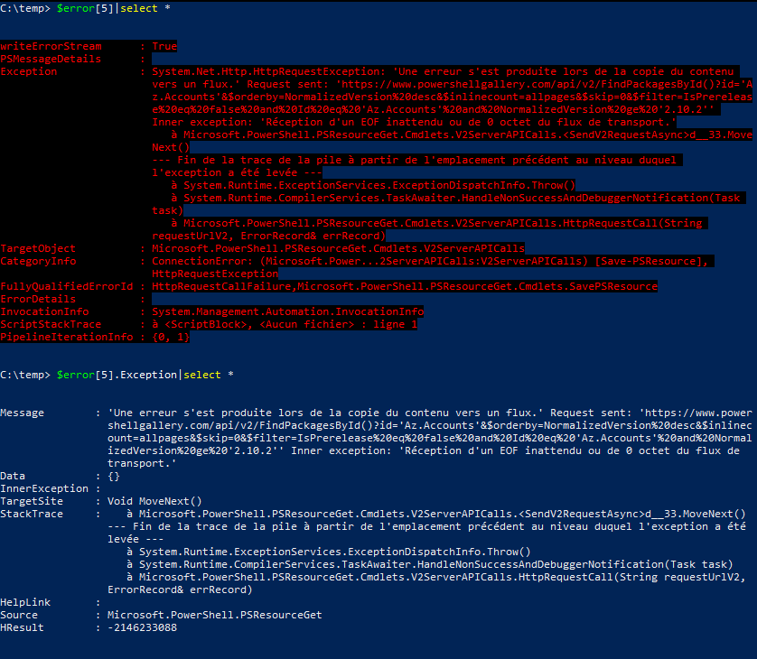 [Save-PSRessource] Strange behavior when PSGallery return error (HttpRequest) · Issue #1341 ...