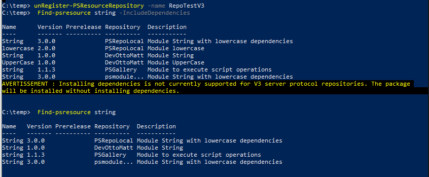 Find Psresource Inconsistency When Triggering A Warning Message And The Actual Contents Of A