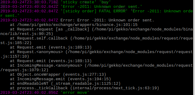 Gekko UI live trading missing trade entry (Binance) · Issue #2745 · askmike/gekko · GitHub