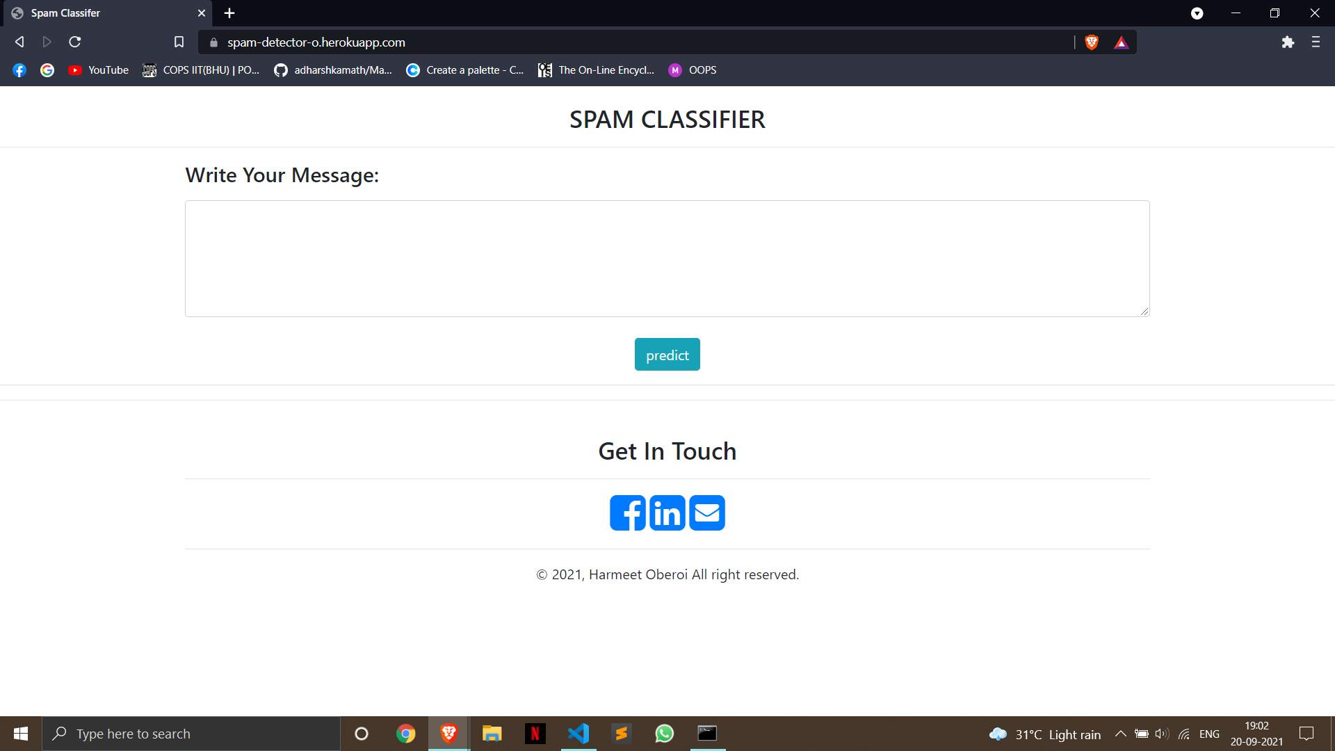 GitHub - sahiloberoi123/Spam-detector