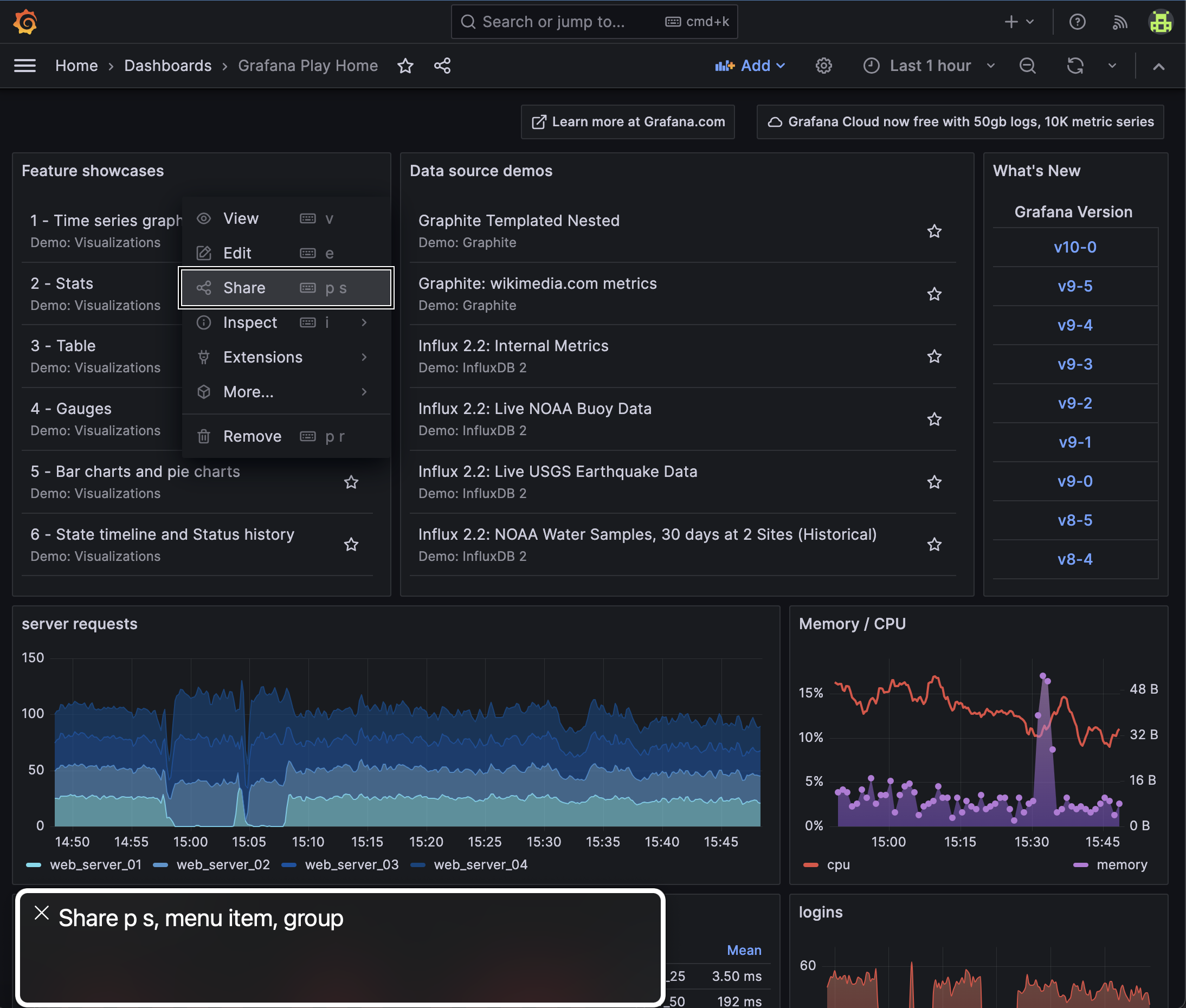 A11y: Keyboard shortcuts are not read properly in MenuItem · Issue #74550 · grafana/grafana · GitHub