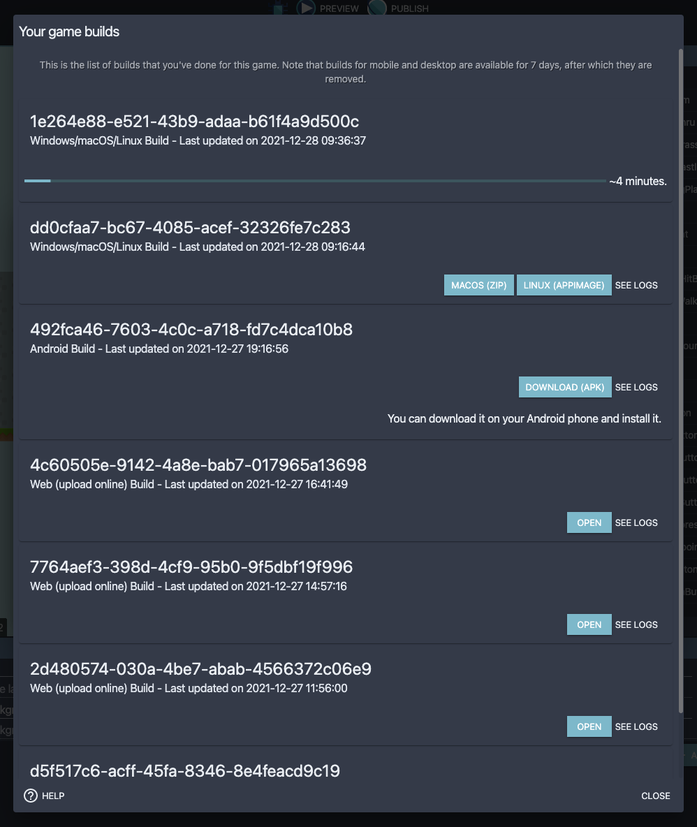 Exporting can be cancelled by switching tabs · Issue #3407 · 4ian/GDevelop · GitHub