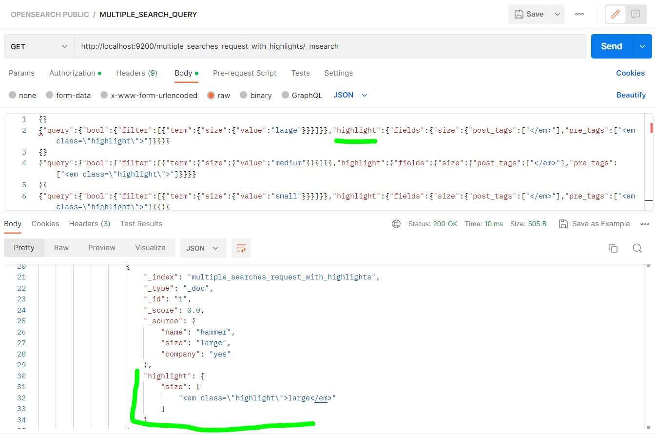 Bug Missing Highlights And Sourceconfig Properties In Multisearchbody Request · Issue 441 