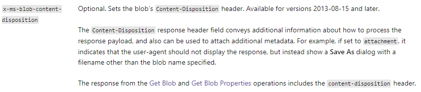 How to generate a non-SAS uri with custom Content-disposition in a ...