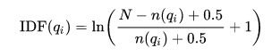 Add +1 inside the math.log in the idf computation of bm25. · Issue ...