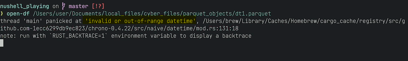Nushell fails to open parquet file created by pandas, if it has datetime column · Issue #7257 ...