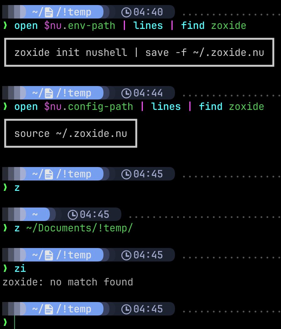 zoxide won't remember paths in nushell · Issue #546 · ajeetdsouza/zoxide · GitHub