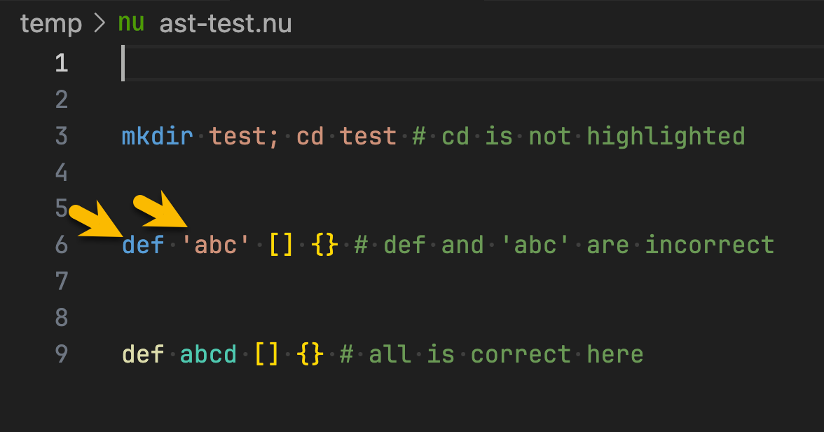 nu --ide-ast bugs · Issue #156 · nushell/vscode-nushell-lang · GitHub
