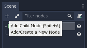 'Add child node' shortcut rebinded to Shift+A doesn't work in the scene ...