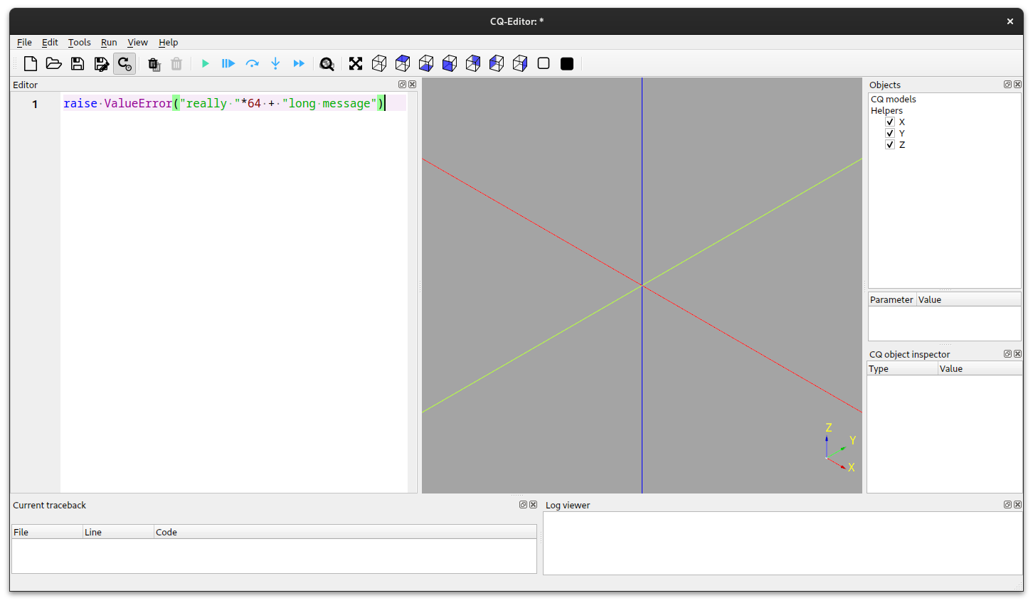 Long Exceptions Resize Window · Issue 409 · Cadquery Cq Editor · Github