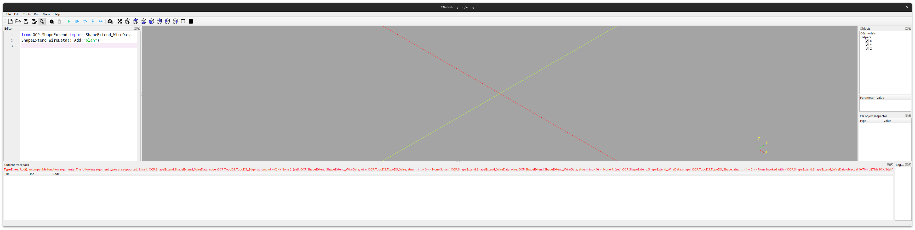 Long Exceptions Resize Window · Issue 409 · Cadquery Cq Editor · Github