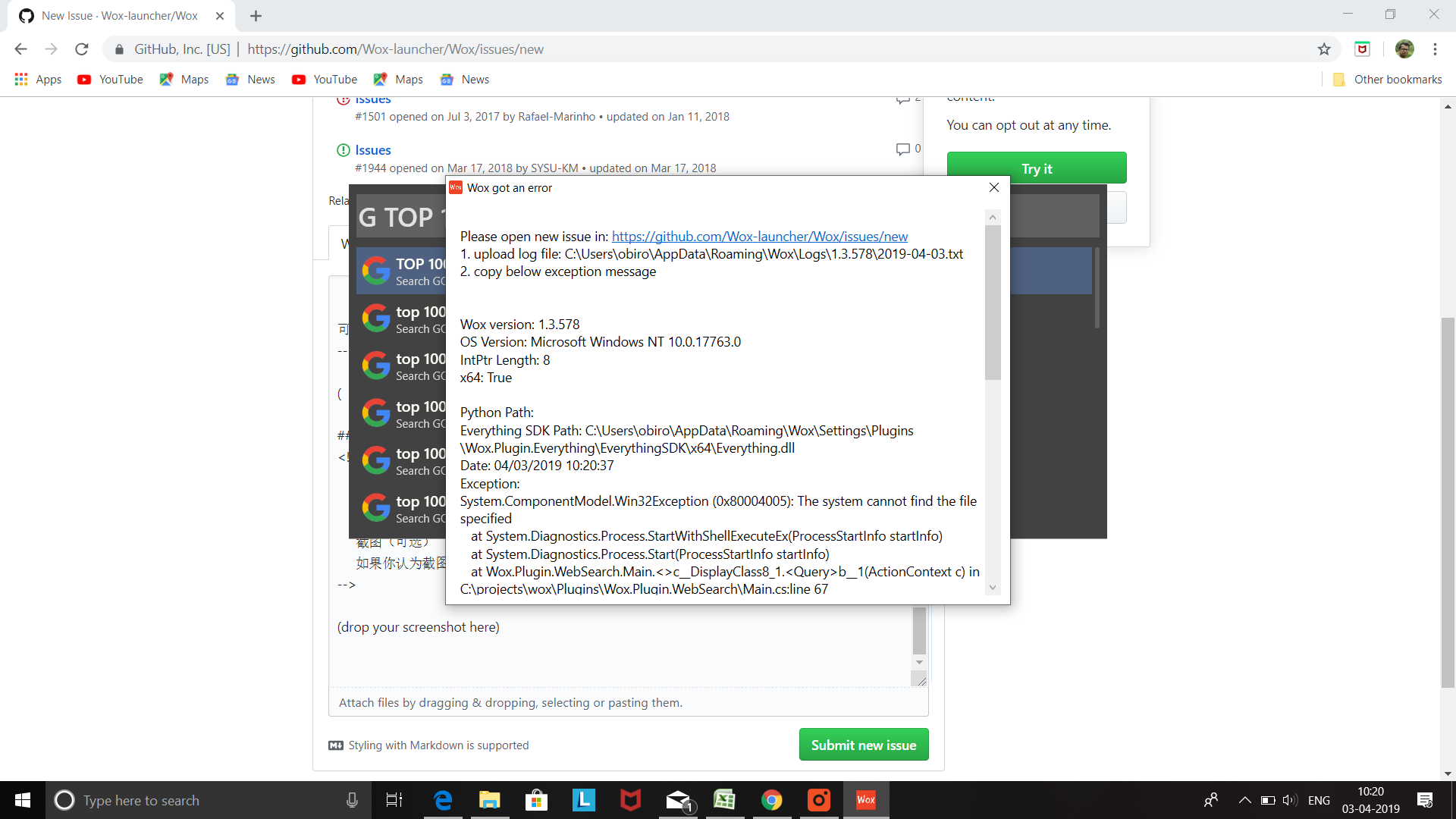 Issue · Issue 2432 · Wox Launcherwox · Github