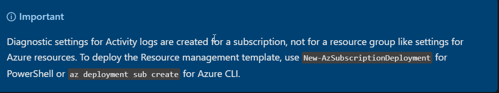 No sample how to create diagnostic settings for subscription · Issue #98676 · MicrosoftDocs ...